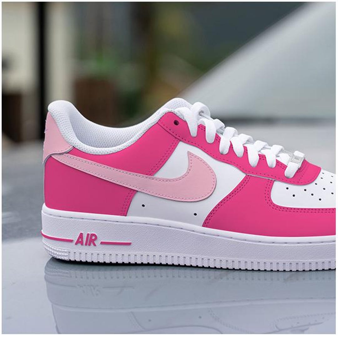 Custom Hot Pink Air Force 1, Handpainted Pink Custom AF1 Sneakers,the ...