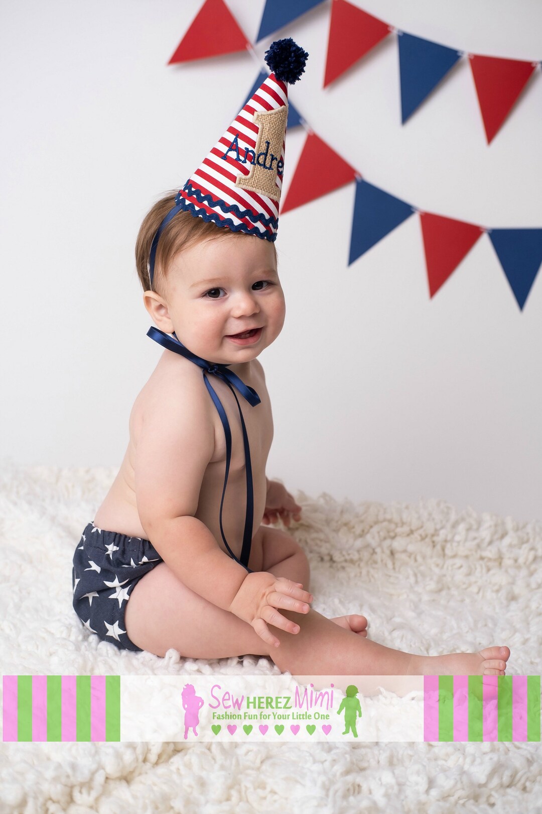 NAVY White STAR Denim Diaper Cover in Sizes Newborn, 0-3 Mos, 3-6 Mos ...