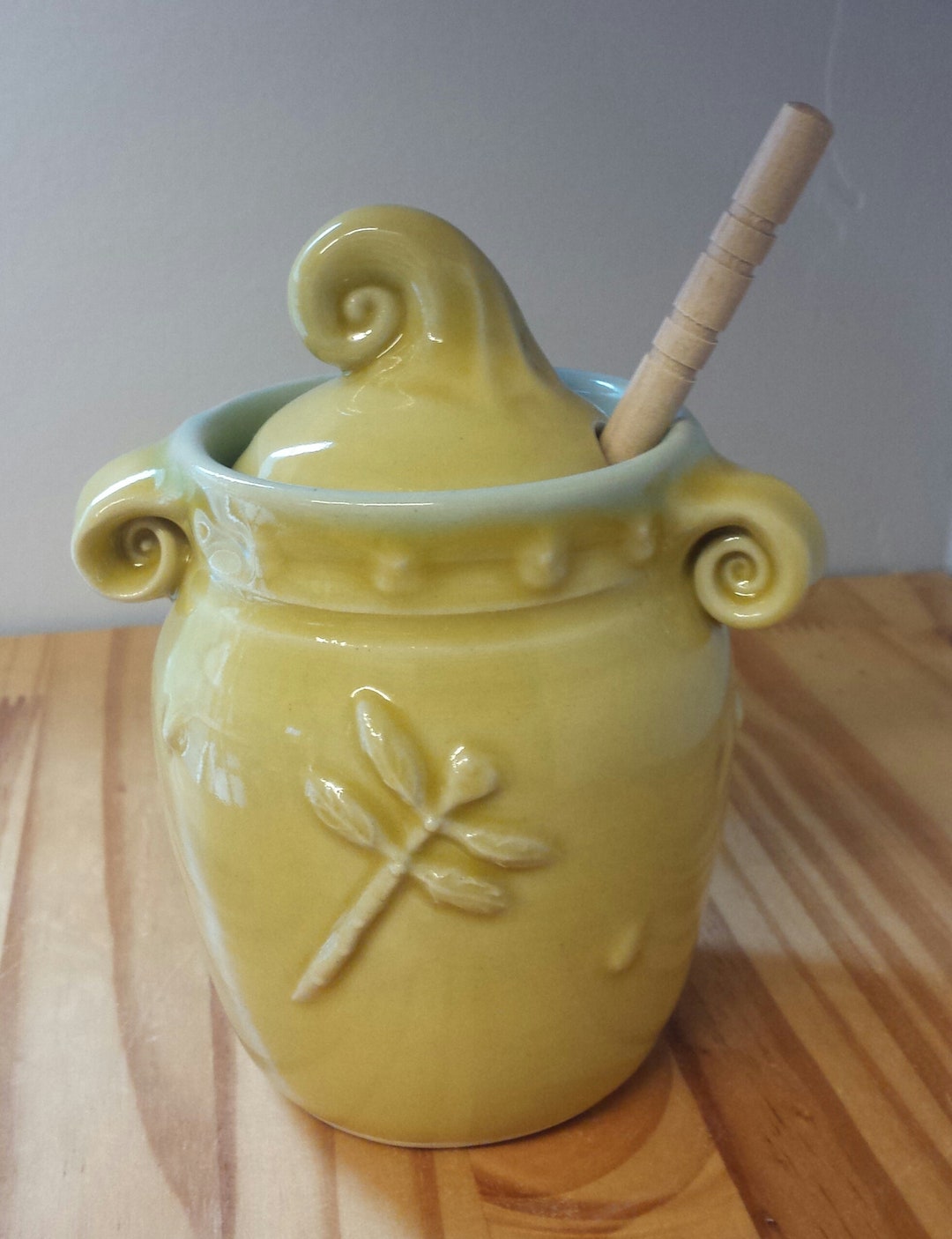 Handmade Pottery Dragonfly Honey Pot / Salt Cellar / Sugar Dish - Etsy