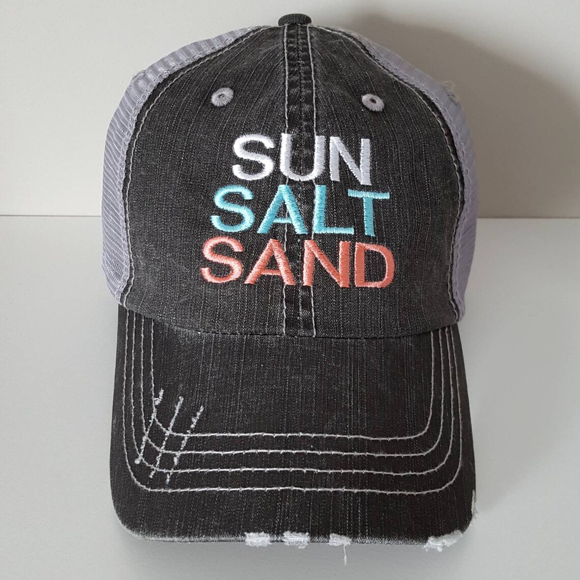 Sun Salt Sand Embroidered Hat With Choice of Thread Colors | Etsy