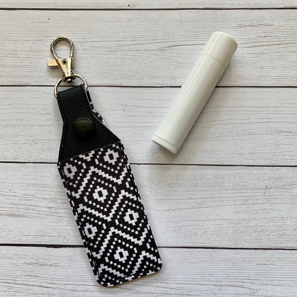 Black and White Aztec Lip Balm Holder - Etsy