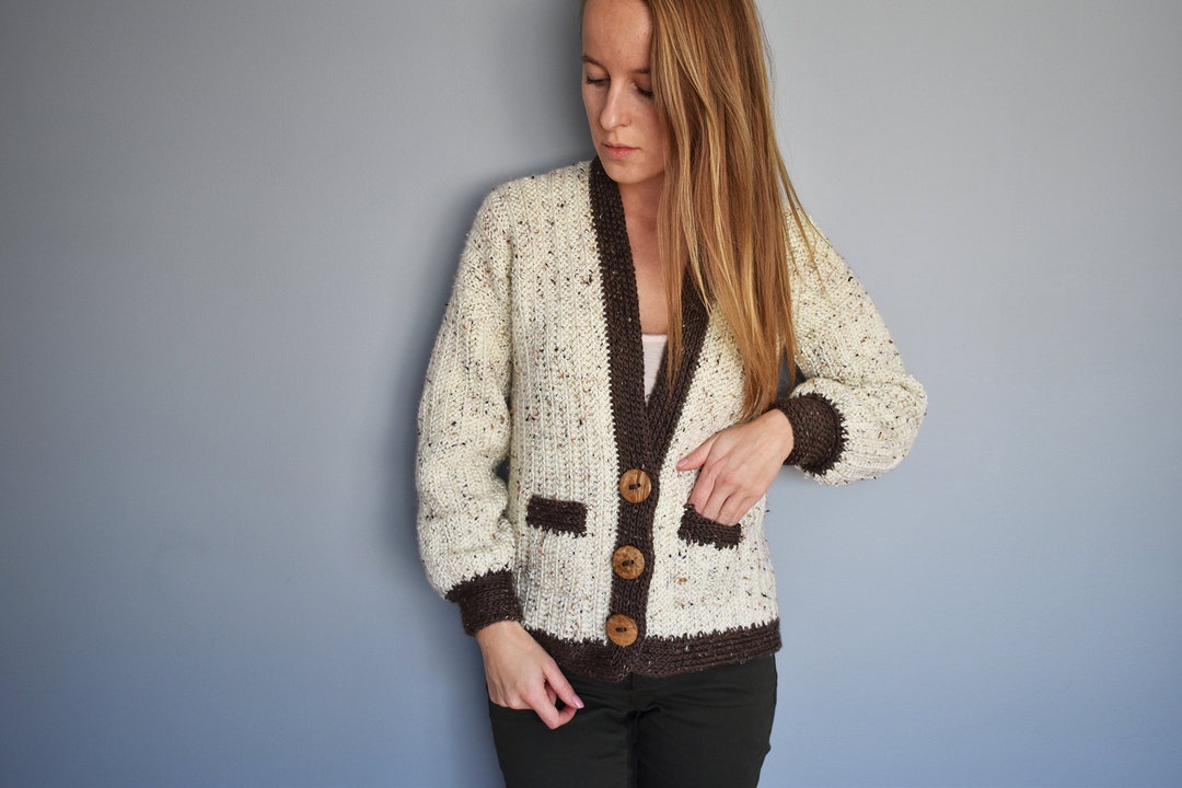 Crochet Pattern Vintage Inspired Button up Cardigan Sweater PDF: the ...