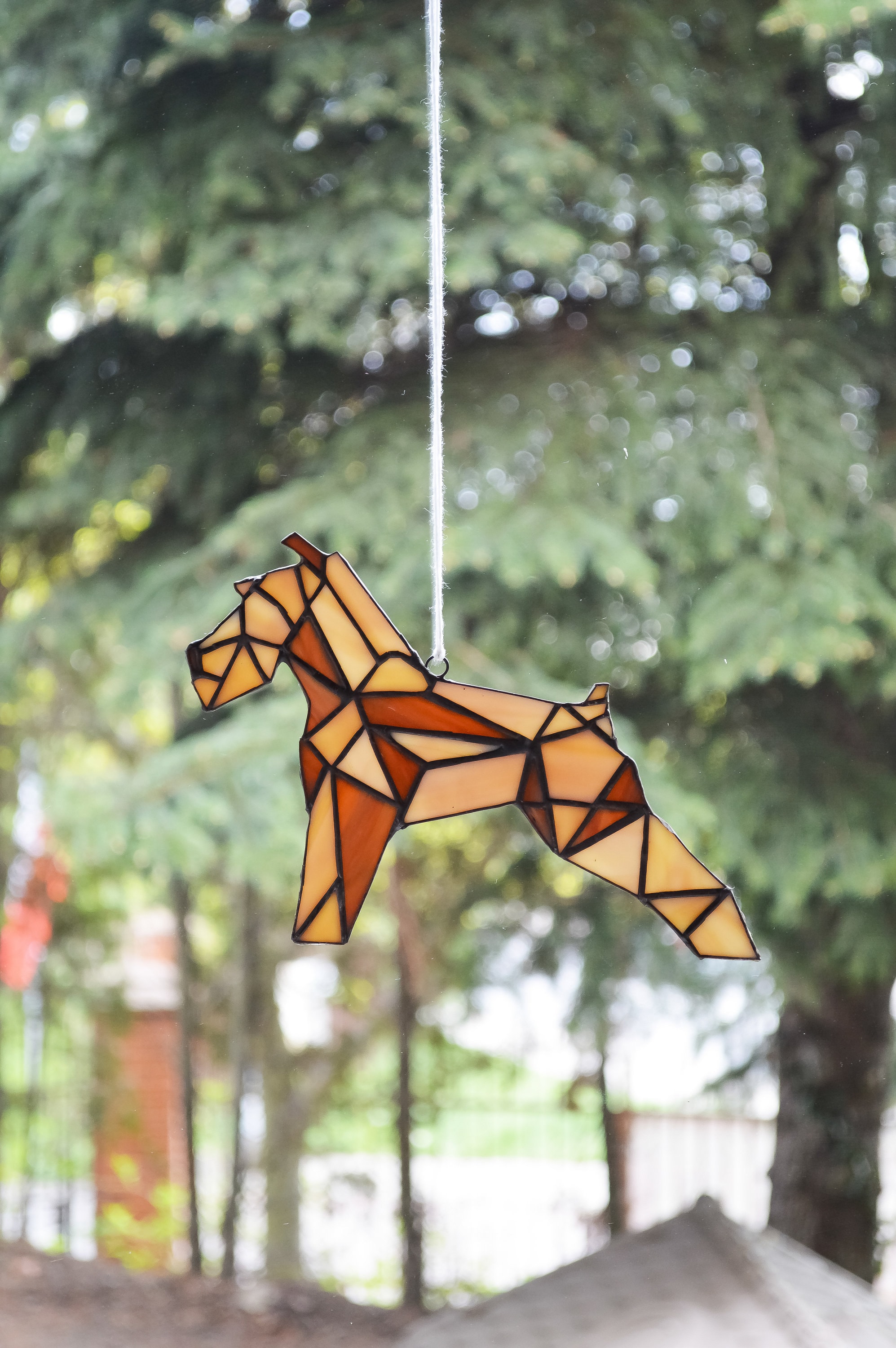 Stained-glass Dog-terrier Window Decor - Etsy