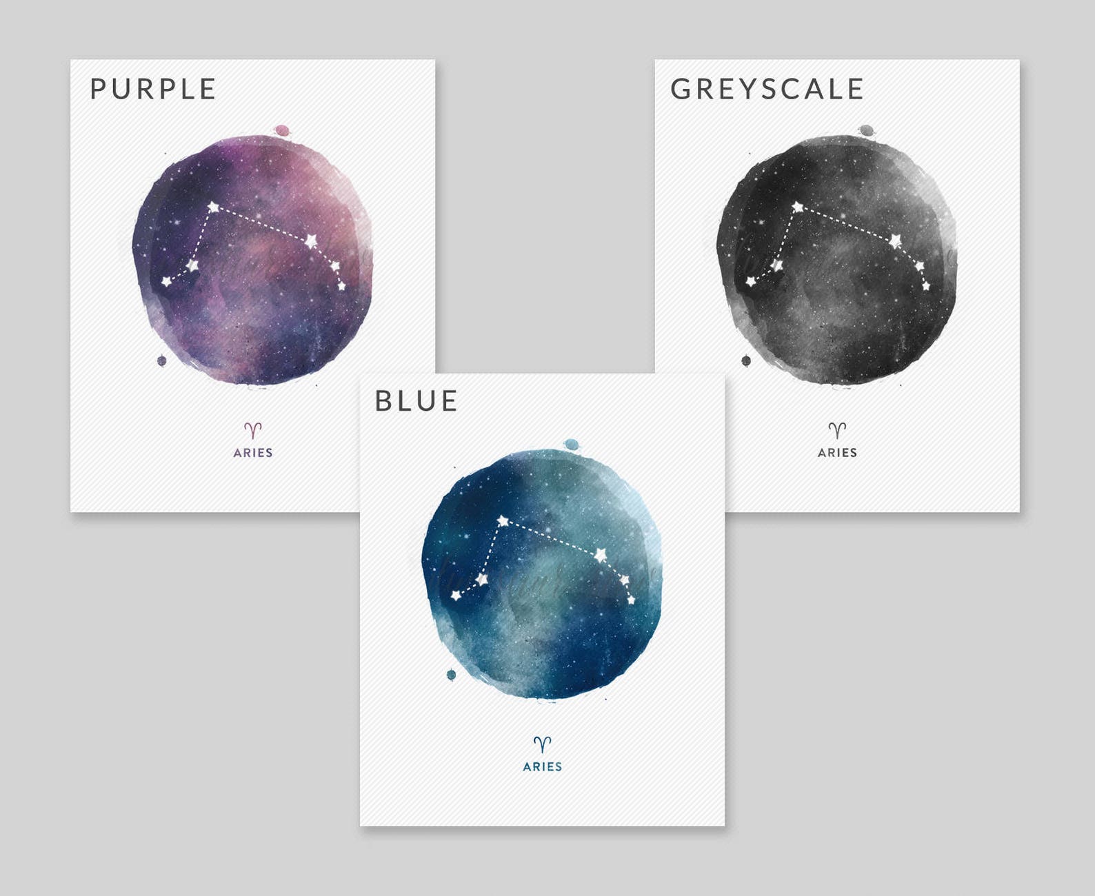 Pisces Print - Watercolor Constellation Art Print - Pisces Gift Idea ...