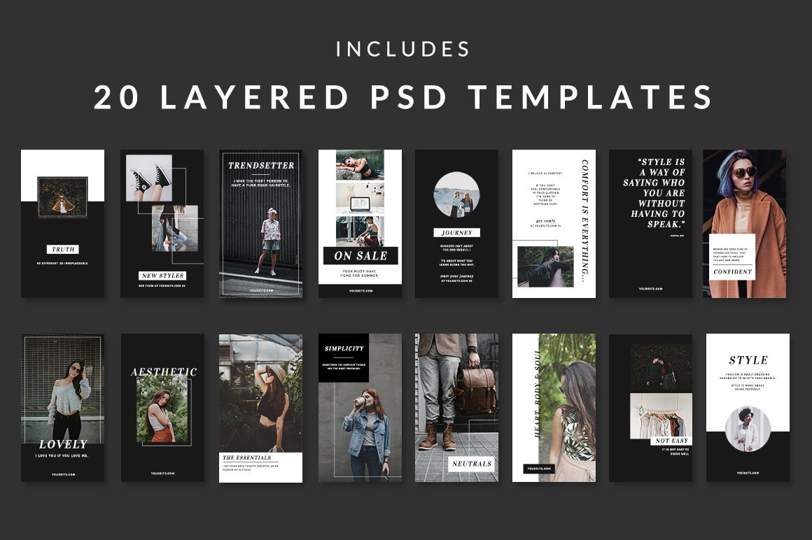 Instagram Story Templates Fashion Collection Easy to Edit Templates for ...