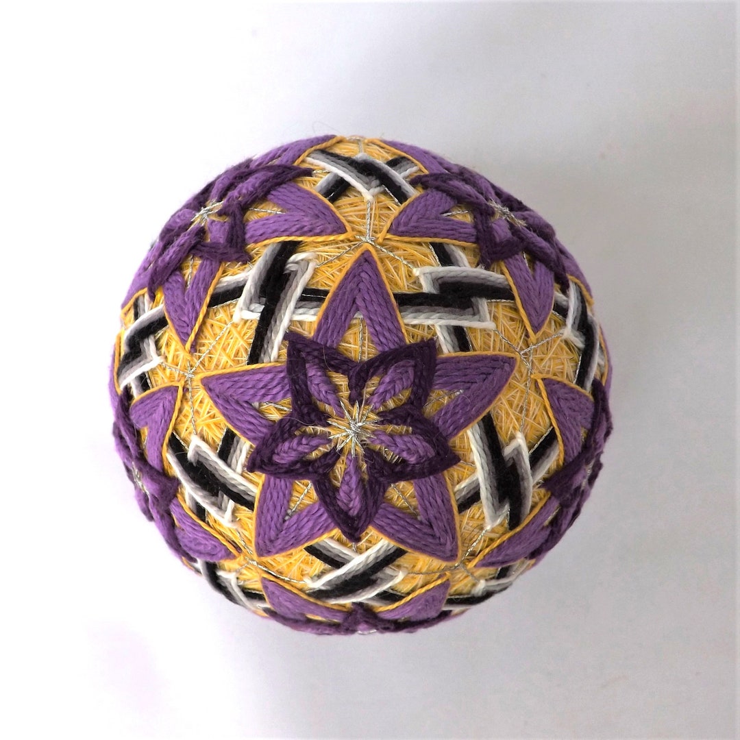 Japanese Temari Ball Handmade Rice Hulls With a Bell Inside, Twelve ...