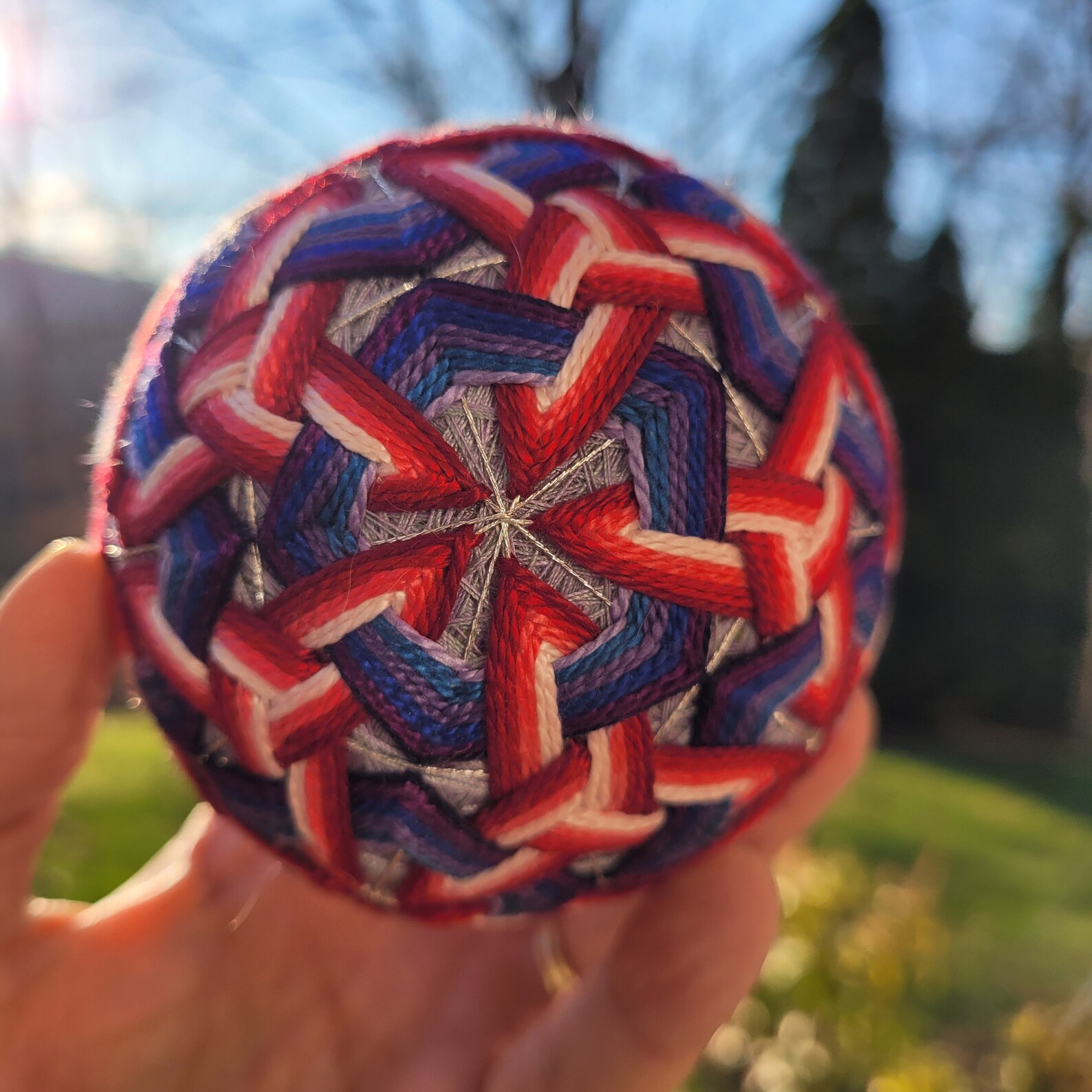 Japanese Temari Ball Handmade by Me Twelve Bluish Purple - Etsy