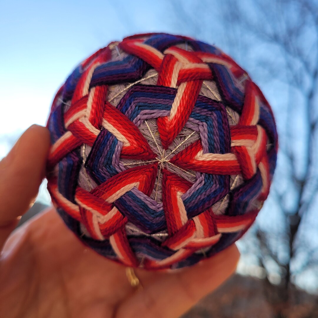 Japanese Temari Ball Handmade by Me Twelve Bluish Purple - Etsy