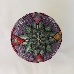 Japanese Temari Ball Handmade by Me Six Woven Flowers in Red - Etsy