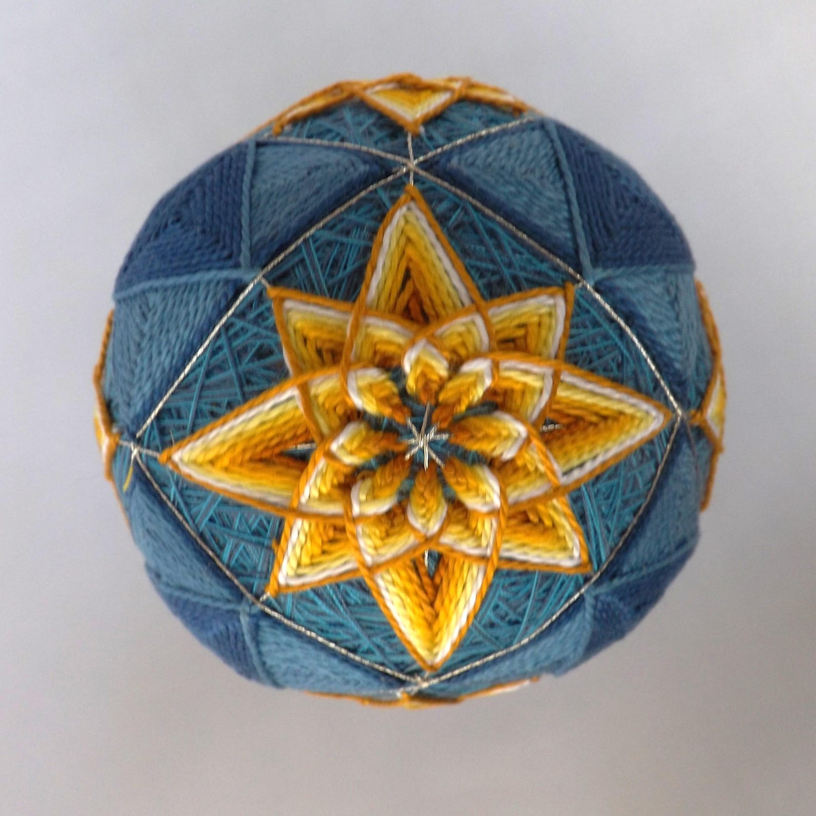 Japanese Temari Ball - Collectable Six Yellow Flowers in a Box of 8 ...