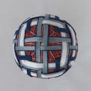Japanese Temari Ball Handmade ,geometric Design of Six Square Boxes With Woven Lines and ...