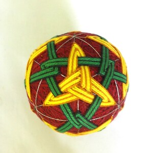 Japanese Temari Ball Handmade Rice Hulls With Bell Eight Golden Yellow ...