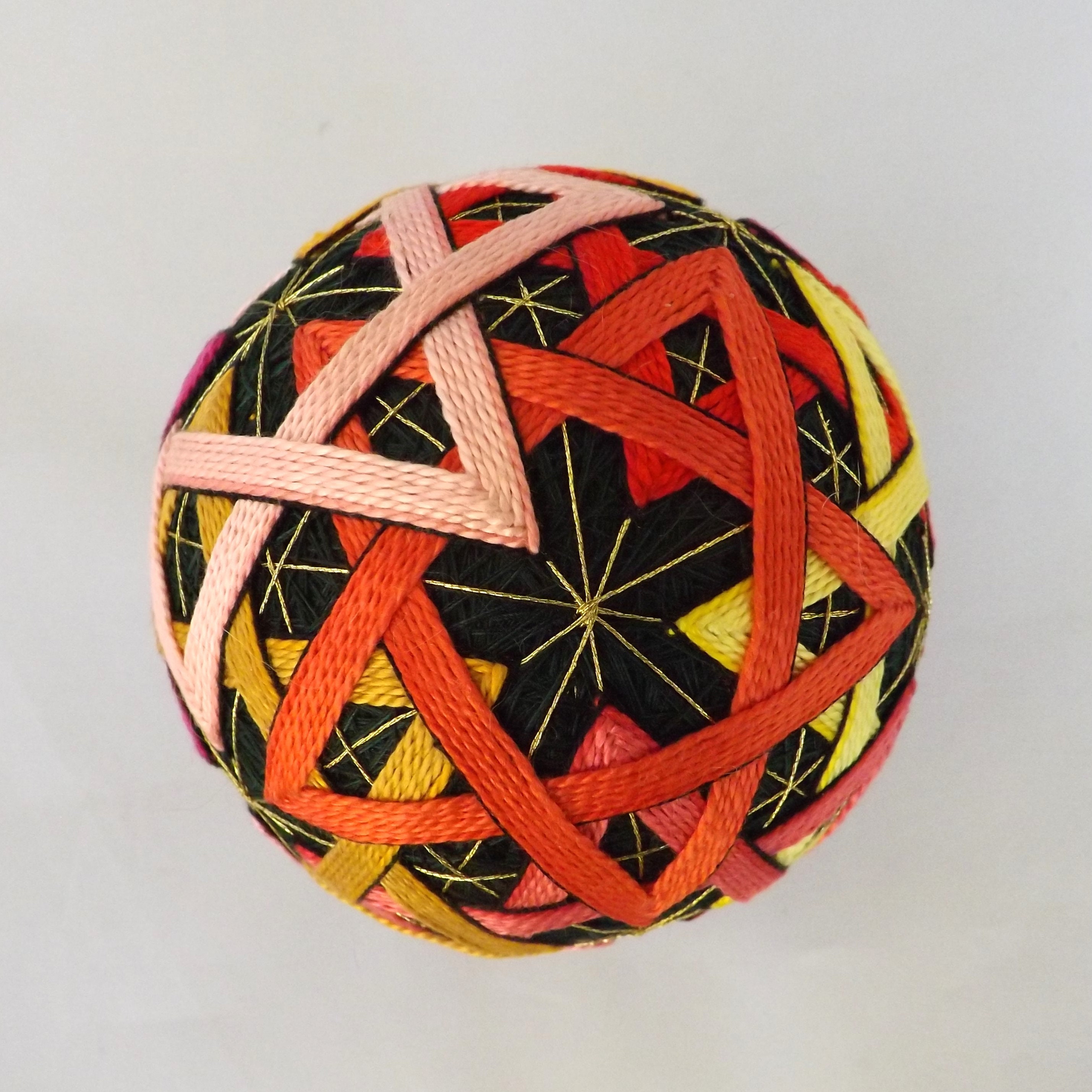 Japanese Temari Ball handmade by Me, Twelve Overlapping Star Over Stars ...