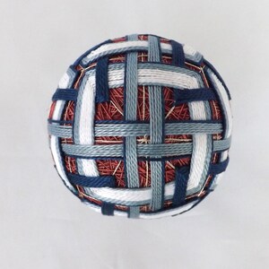 Japanese Temari Ball Handmade ,geometric Design of Six Square Boxes With Woven Lines and ...