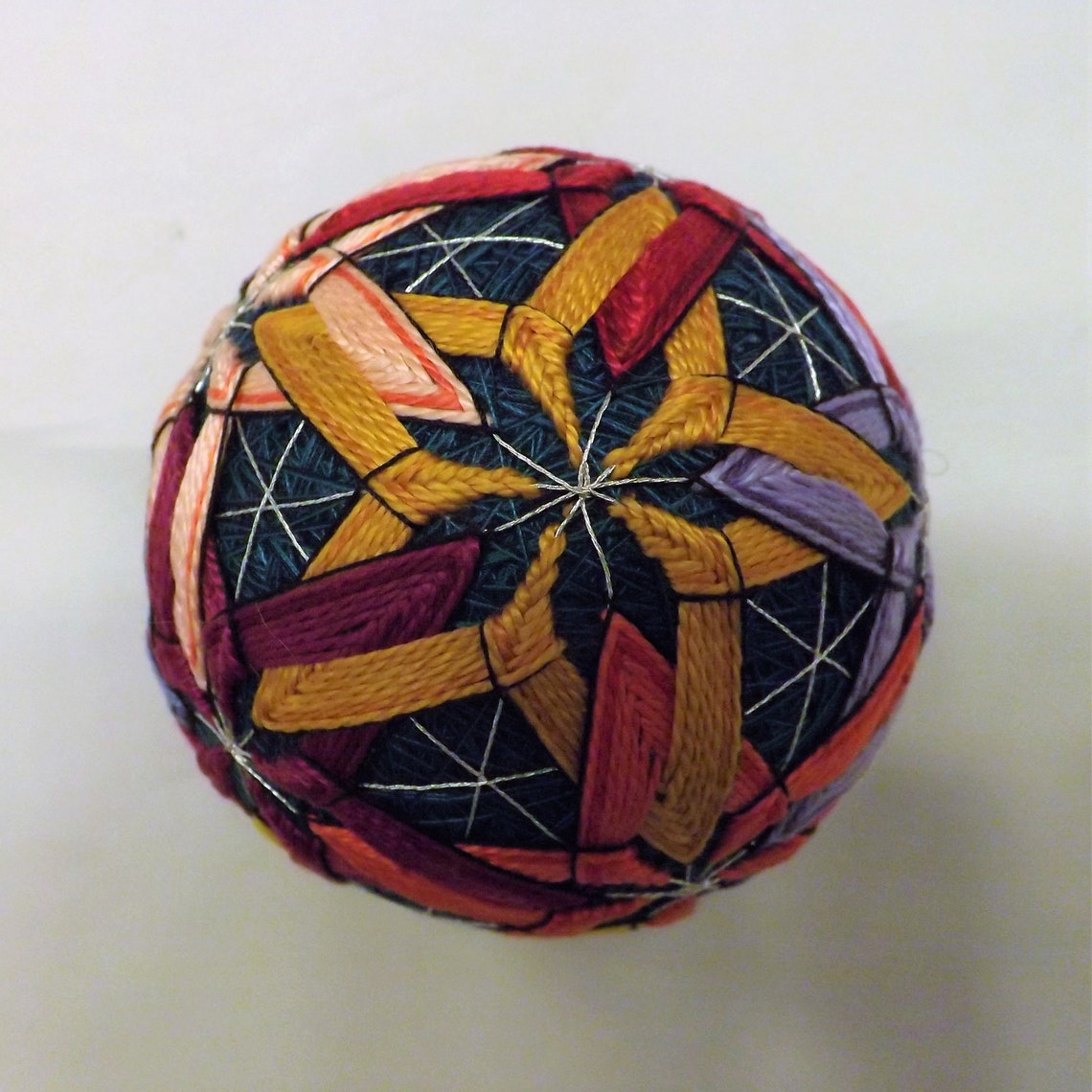 Japanese Temari Ball Handmade 12 Interlocking Multicolor - Etsy