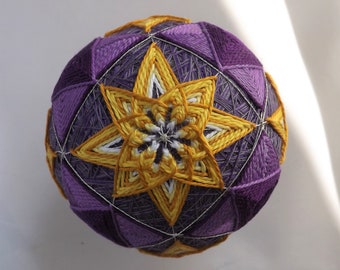 Japanese Temari Ball Handmade by Me Six Woven Flowers in Red - Etsy