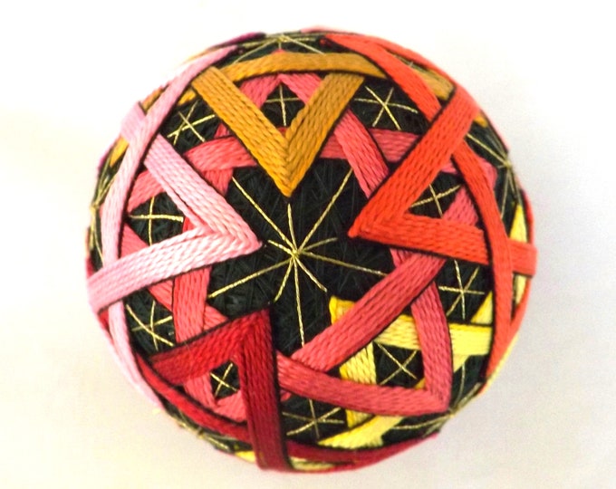 Japanese Temari Ball -handmade by Me, Twelve Overlapping Star Over ...