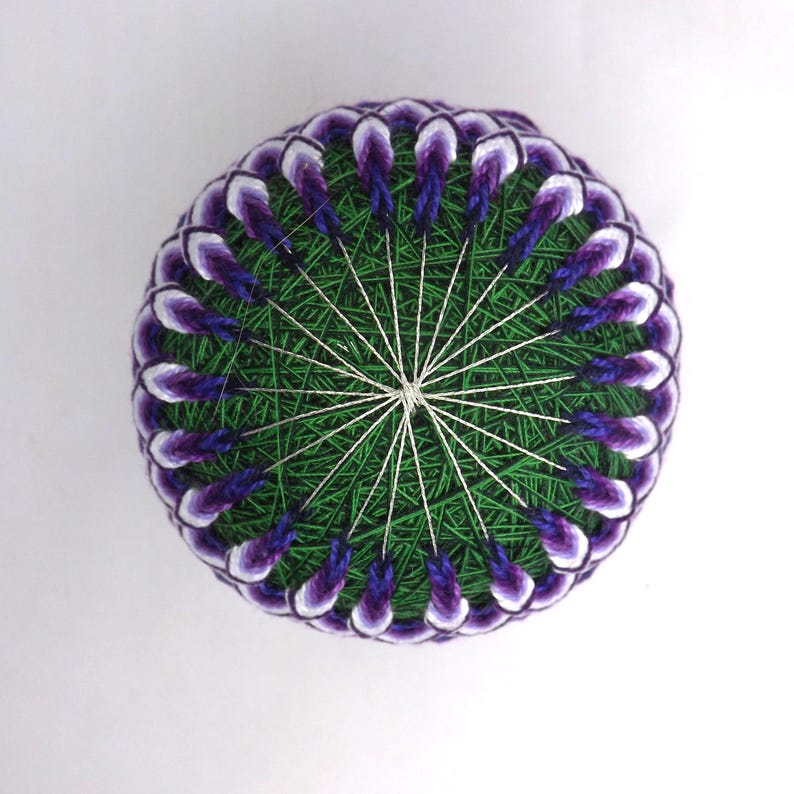 Japanese Temari Ball Hand Made by Me, Two Purple and Lavender Kiko ...