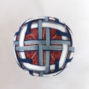 Japanese Temari Ball Handmade ,geometric Design of Six Square Boxes With Woven Lines and ...