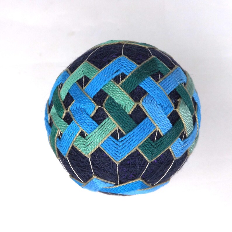 Japanese Temari Ball Handmade by Me, Rice Hulls With a Bell Inside ...