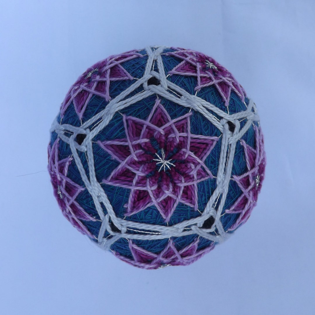 Japanese Temari Ball Handmade by Me Twelve Lavender and - Etsy