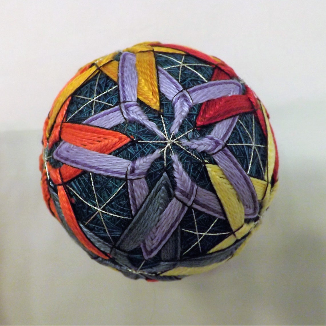 Japanese Temari Ball Handmade 12 Interlocking Multicolor - Etsy