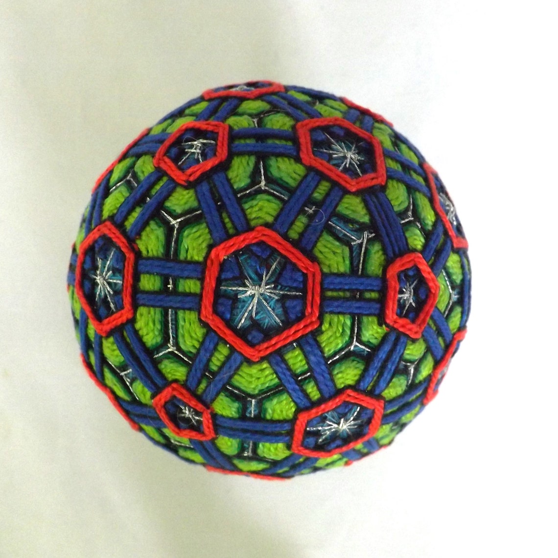 Japanese Temari Ball Handmade Geographic Design With a Whole Ball ...