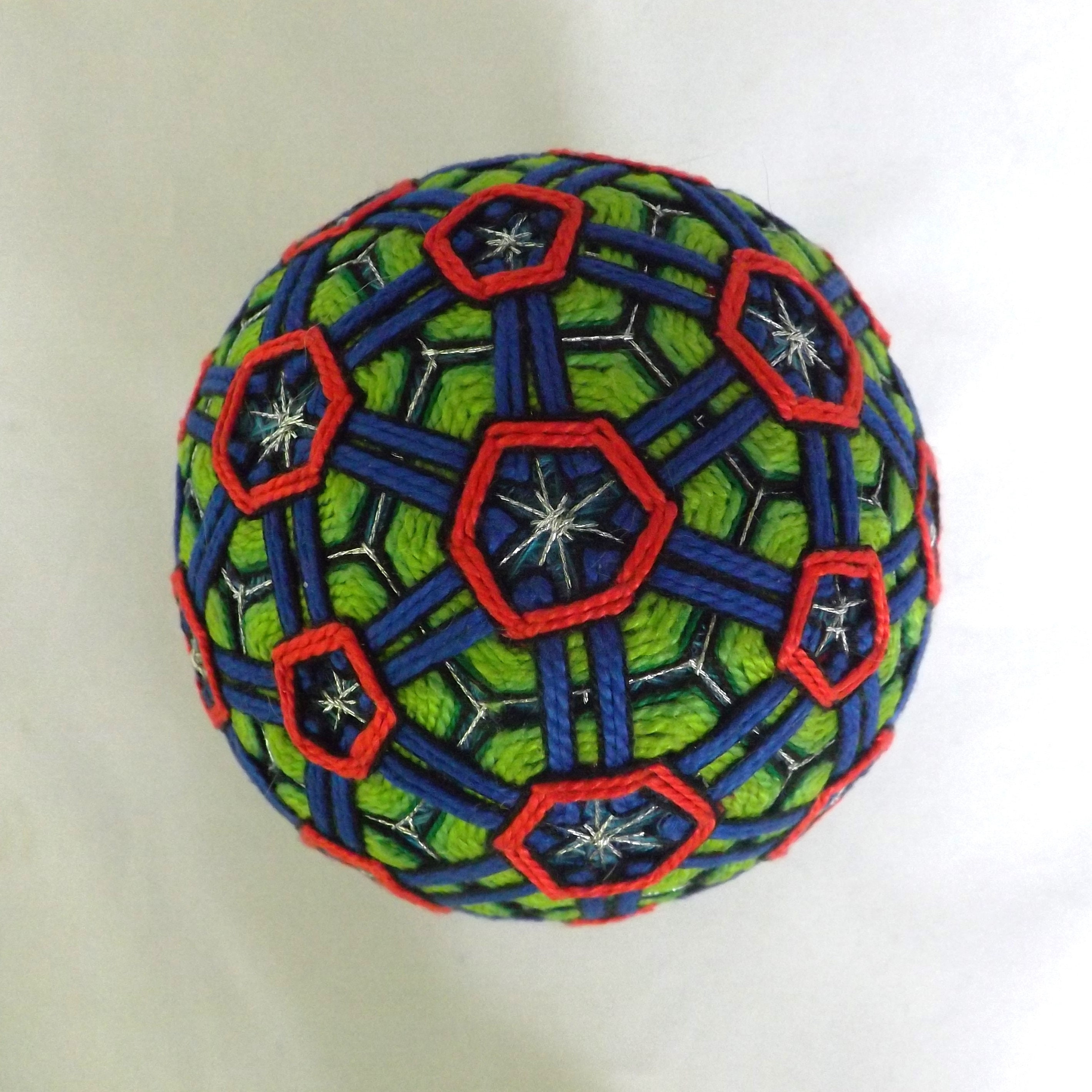 Japanese Temari Ball Handmade Geographic Design With a Whole Ball ...