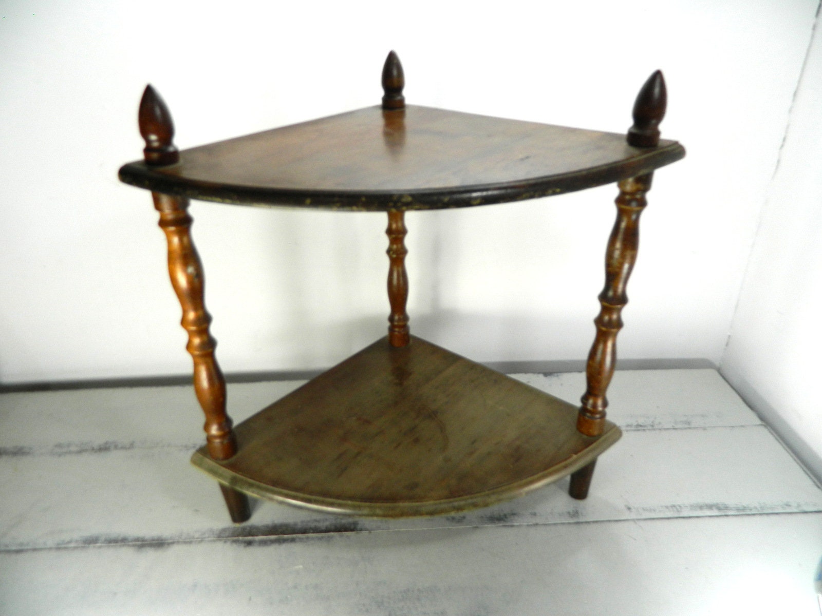 Wooden corner shelf unit French vintage | Etsy