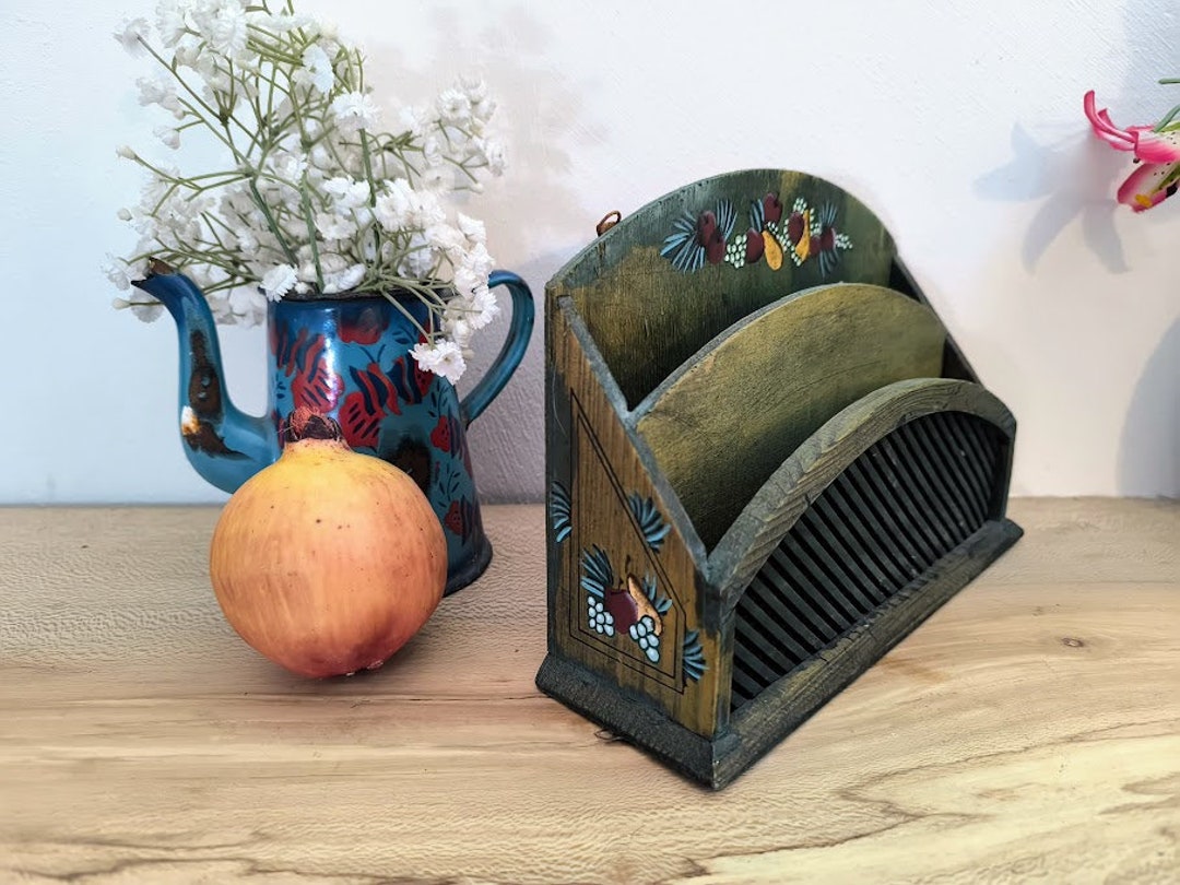 Vintage Wooden Letter Holder, Mail Organiser, Desk Accessories - Etsy