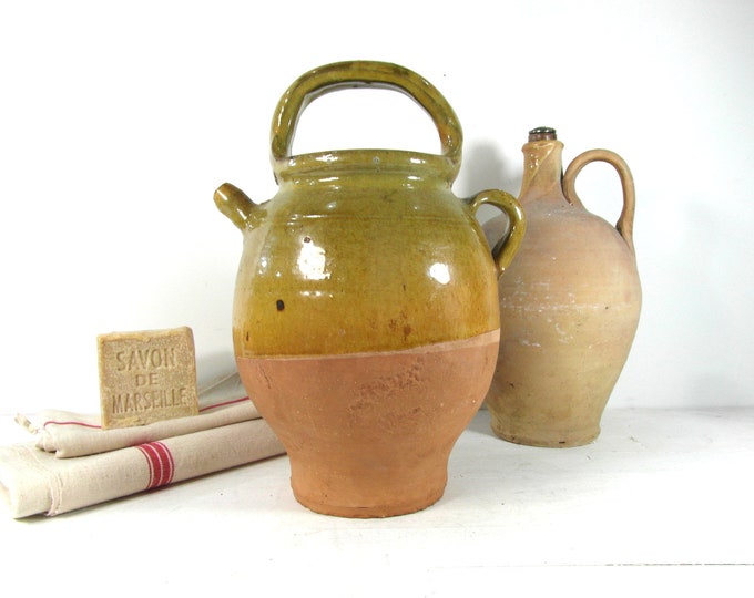 Large French Stoneware Wine Pitcher Ceramic Water Flagon - Etsy