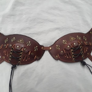 Brown Renaissance D Cup Leather Bra - Etsy
