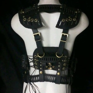 Post Apocalyptic Black Leather Tactical Vest (S-L) - Etsy