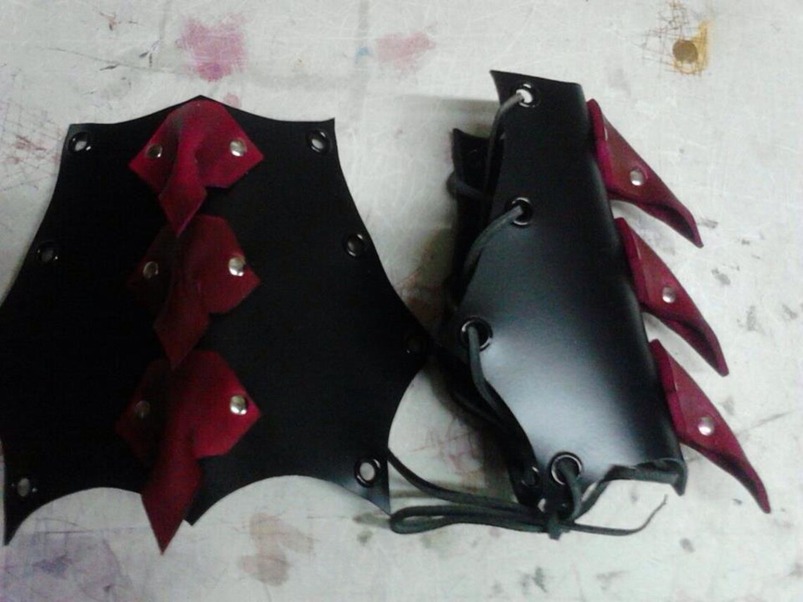 Black Leather Gauntlet With Leather Style Claw (choose Your Color of ...