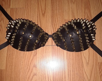 Studded Leather Bra | Etsy