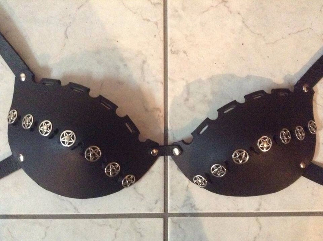 Inverted Pentagram Leather Bra (A-DD Cup) - Etsy