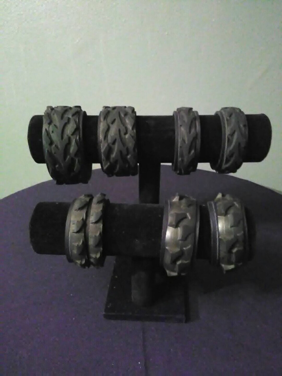 Post Apocalyptic Bicycle Tire Black Leather Bracelet - Etsy