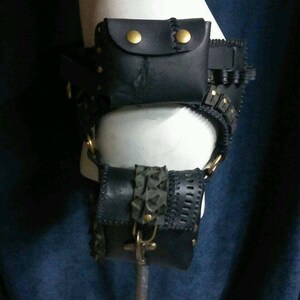 Black Leather Post Apocalyptic Garter Belt - Etsy