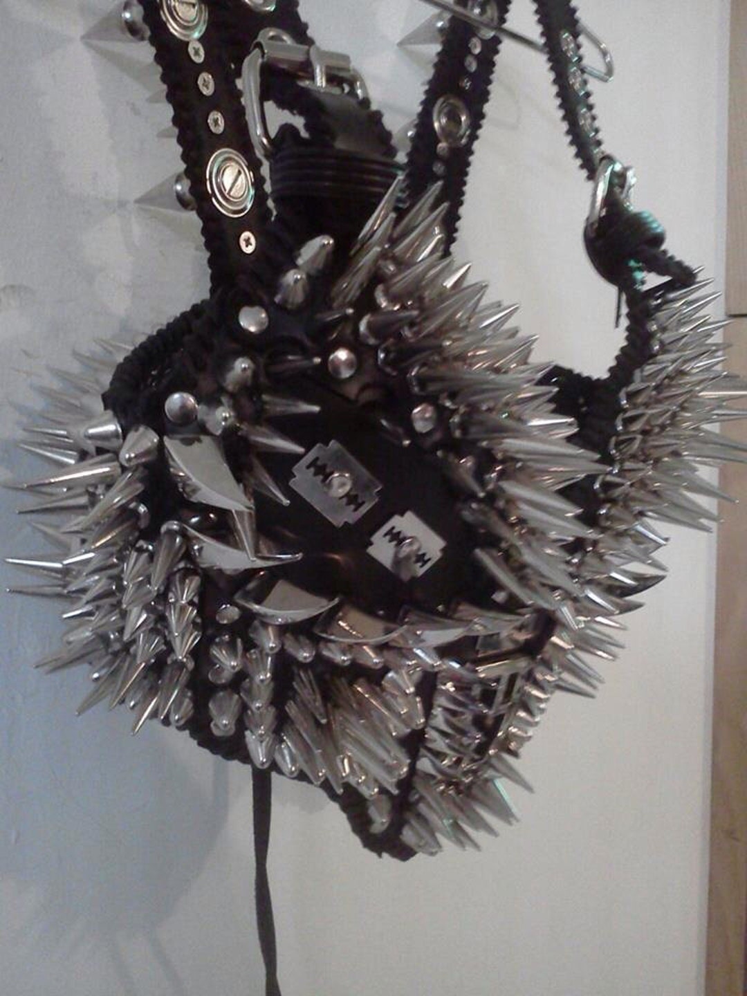 Spiked Out Black Leather Top - Etsy