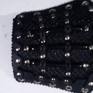 UV Green Cyber Post-apocalyptic Black Leather Gauntlet - Etsy