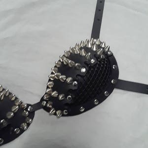 Studded A, B & C Cup Black Leather Bra - Etsy
