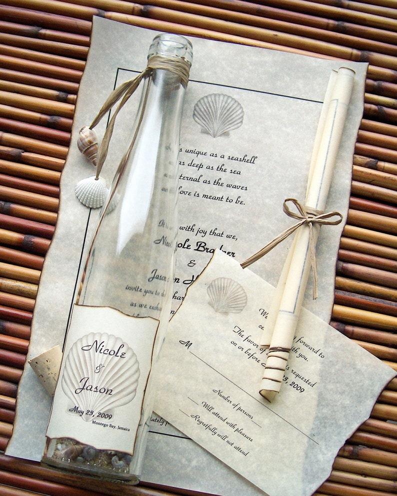 Personalized Message in A Bottle Premiere Wedding Invitation Sample - Etsy