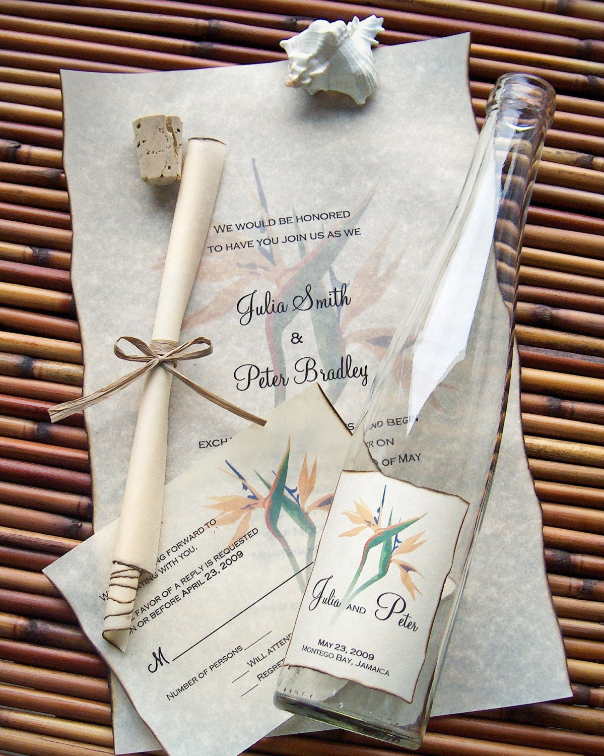 Message in A Bottle Premiere Wedding Invitation Sample - Destiny - Etsy
