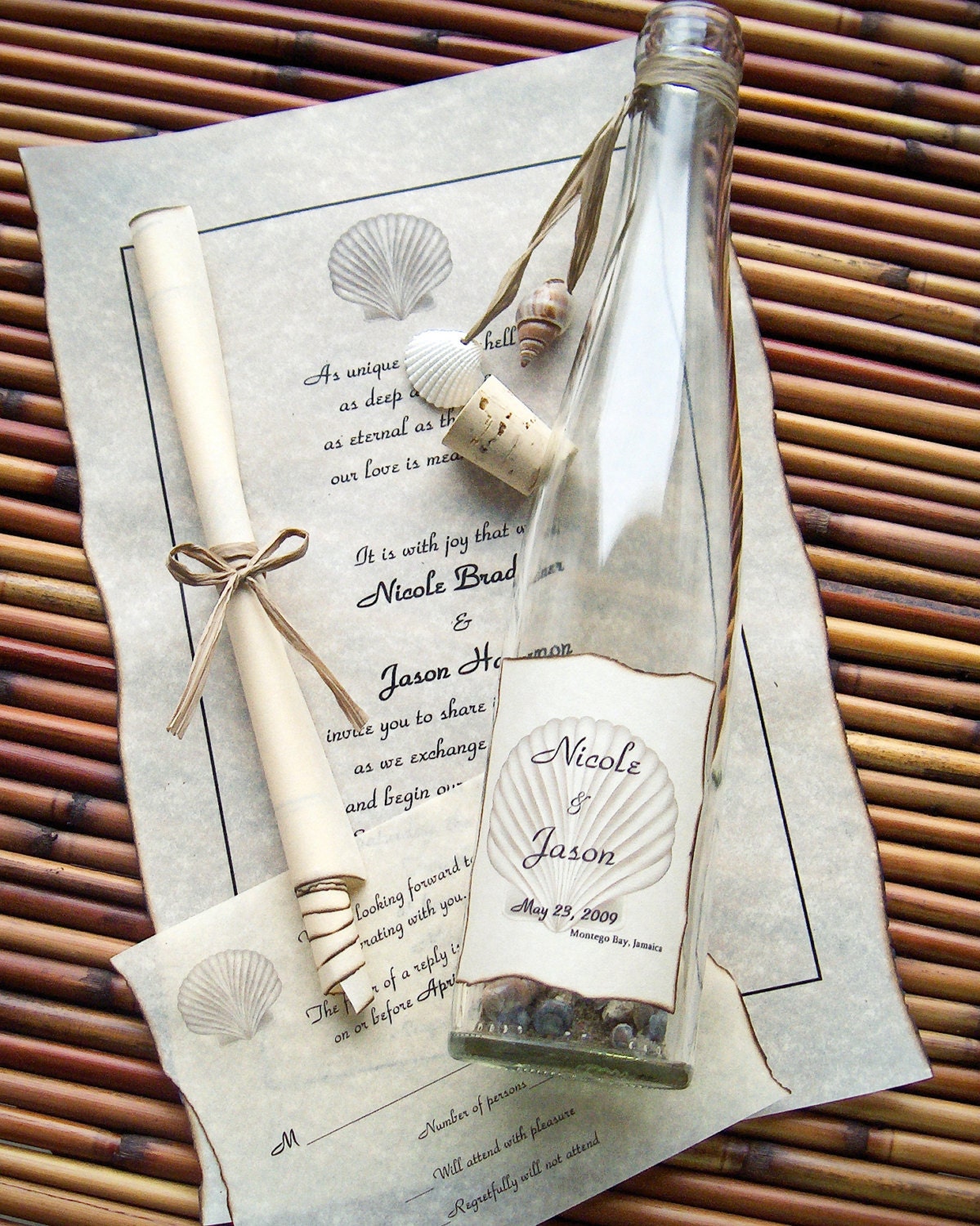 Personalized Message in A Bottle Premiere Wedding Invitation Sample - Etsy