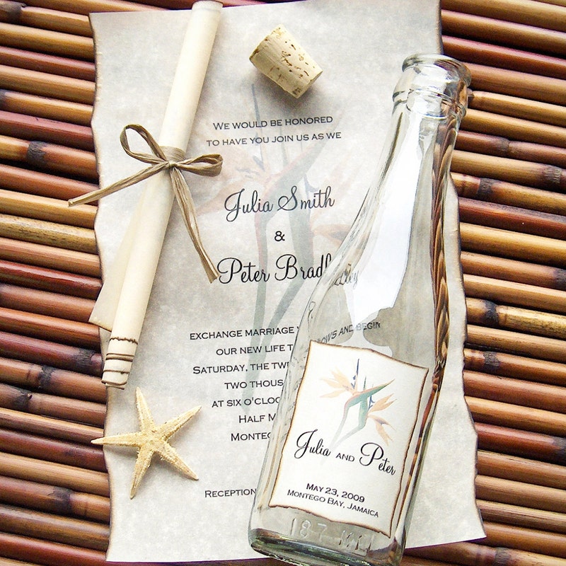 Message in a Bottle Invitation - Etsy