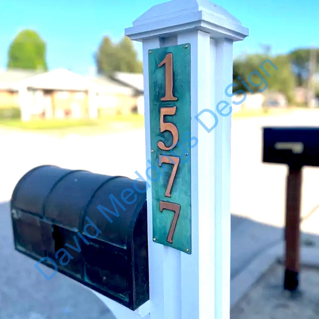 Real Copper Address Plaque 4x House Numbers in 3"/75mm or 4"/100mm in ...