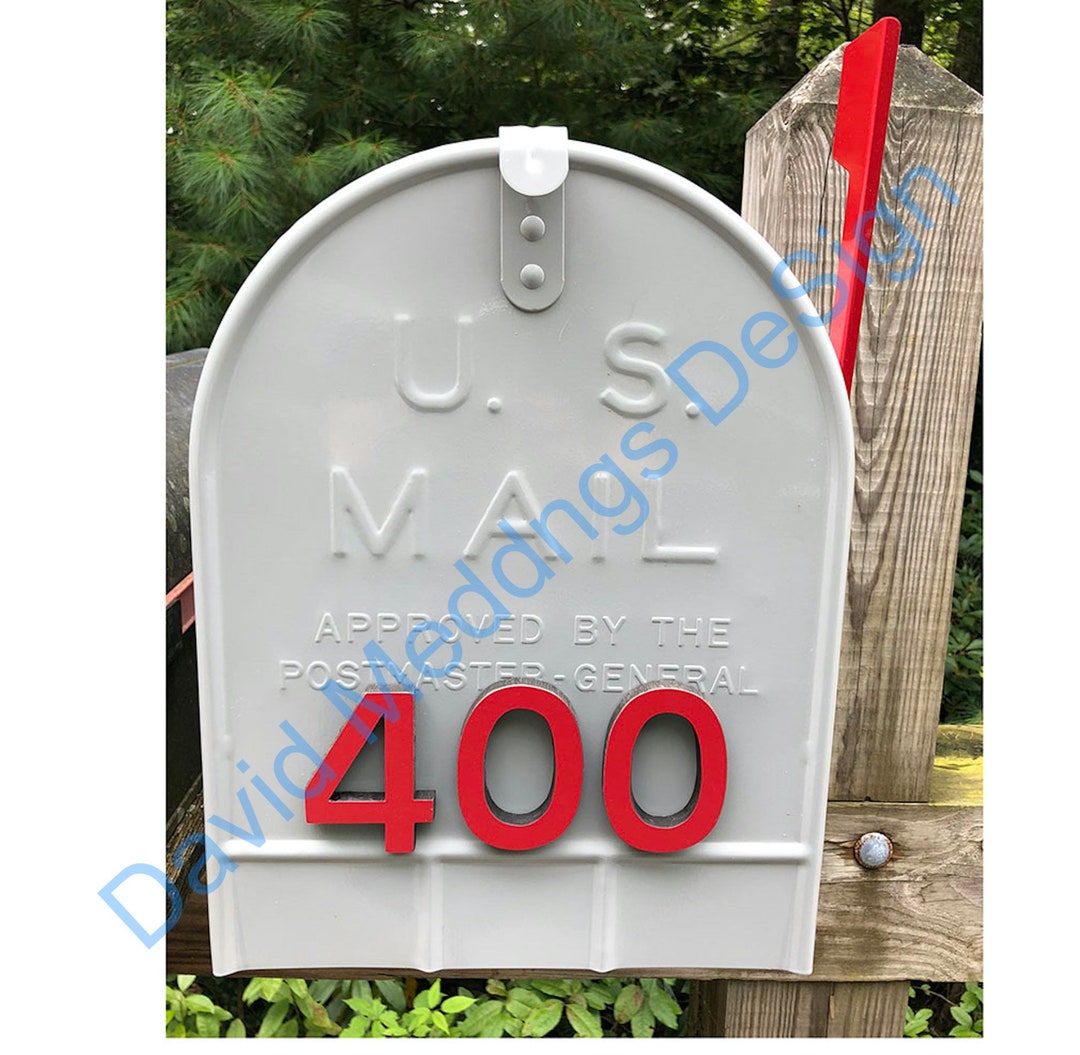 Coloured House Mailbox Numbers Modern Contemporary Standoff Floating 4 ...