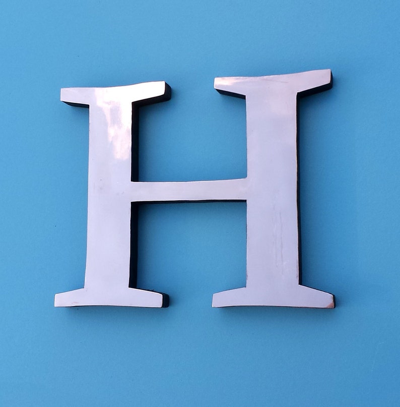 Large CAPITAL Hammered or Brushed Copper Letters in Standoff - Etsy UK