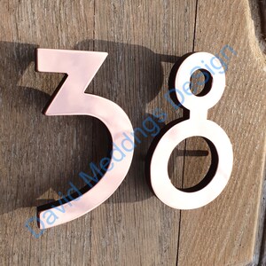 Mission Mackintosh Style Floating Numbers in Copper 3"/75mm or 4"/100mm ...