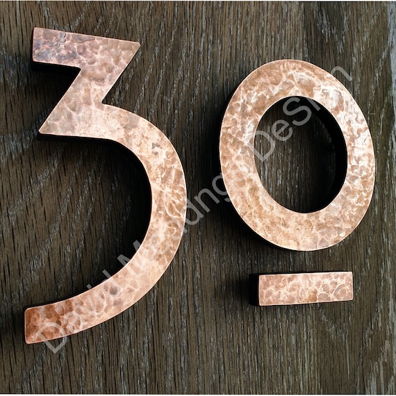 Large Mission Mackintosh Style Floating Numbers in Copper - Etsy